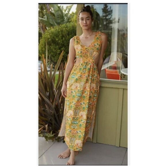 Maeve | Dresses | Anthropologie Maeve Maxi Dress Size Xl Floral Cutout ...